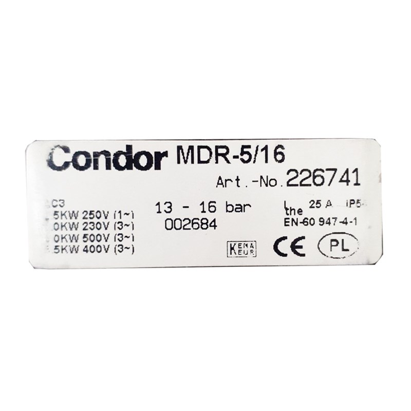 خرید و قیمت پرشر سوئیچ کندر(Condor) مدل MDR 5/16 | ابزارفایندر